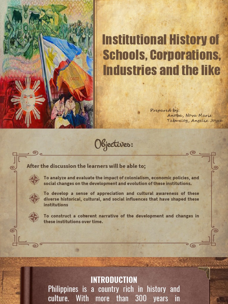 9 Institutional History of Schools Corporations Industries and The Like ...