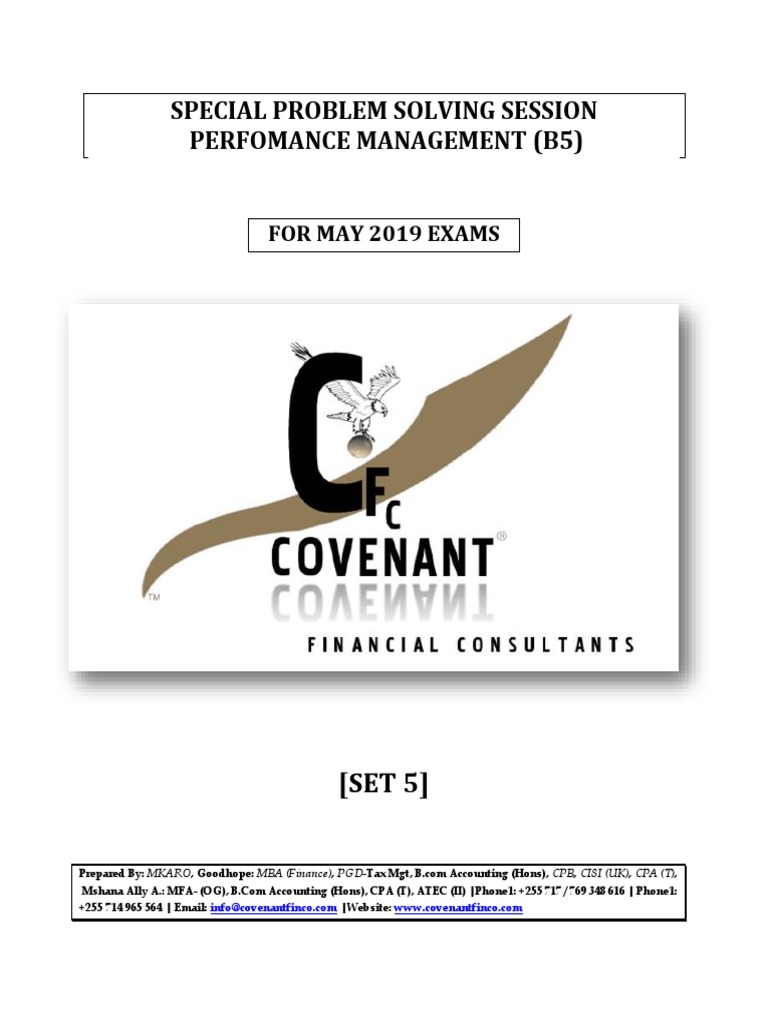 b5 Special Solving Set 5 | PDF | Cost | Prices