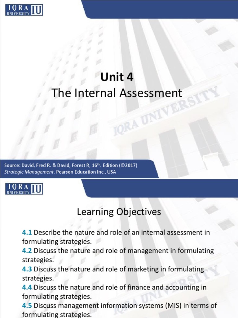 Internal Assessment in Strategic Management | PDF | Strategic ...