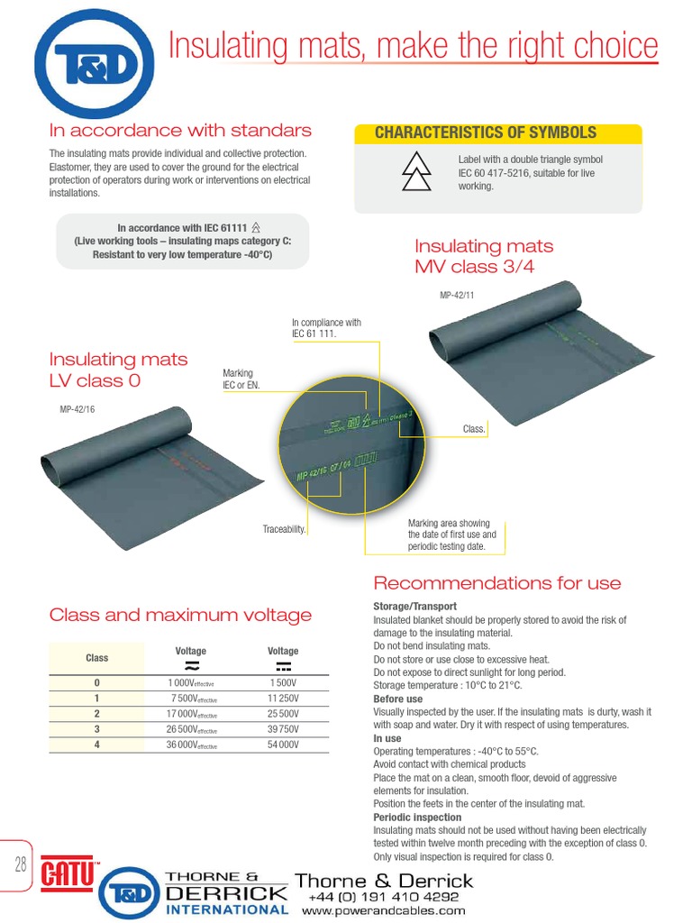 Insulating Matting LV MV HV Switchgear Mats | PDF | Insulator ...