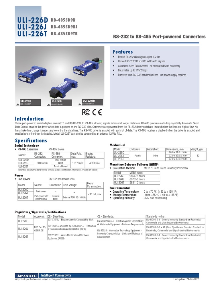 ULI-226x-Series DS (012422) 20220124133015 | PDF