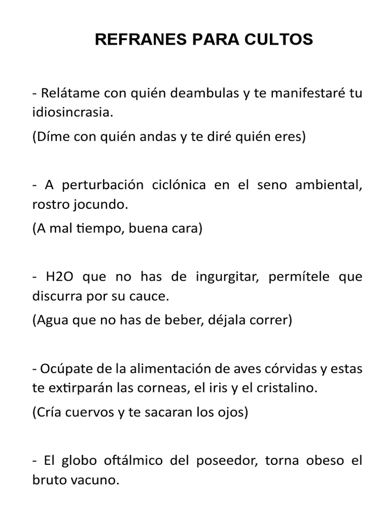 Refranes para Cultos | PDF | Arte | Poesía
