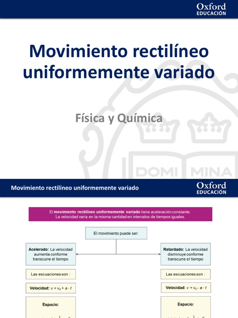 Movimiento Rectilíneo Variado en Física | PDF