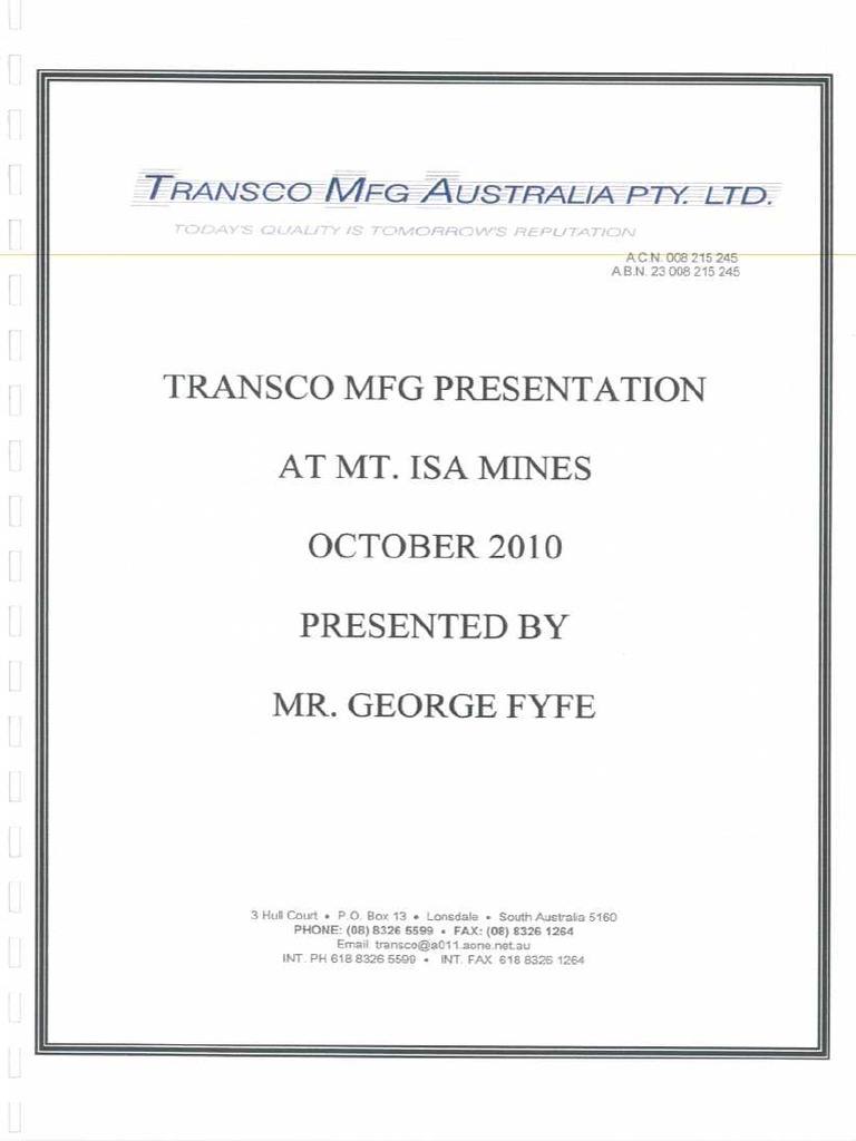 Transco - Raise Drilling Information | PDF