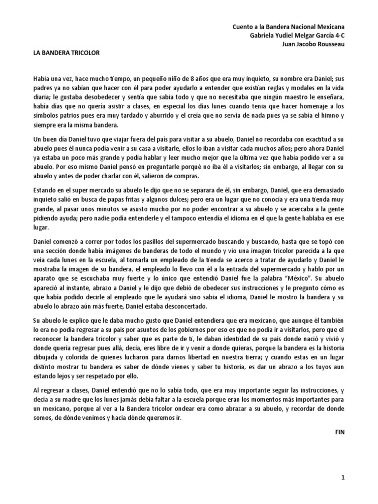 Cuento A La Bandera Nacional Mexicana | PDF