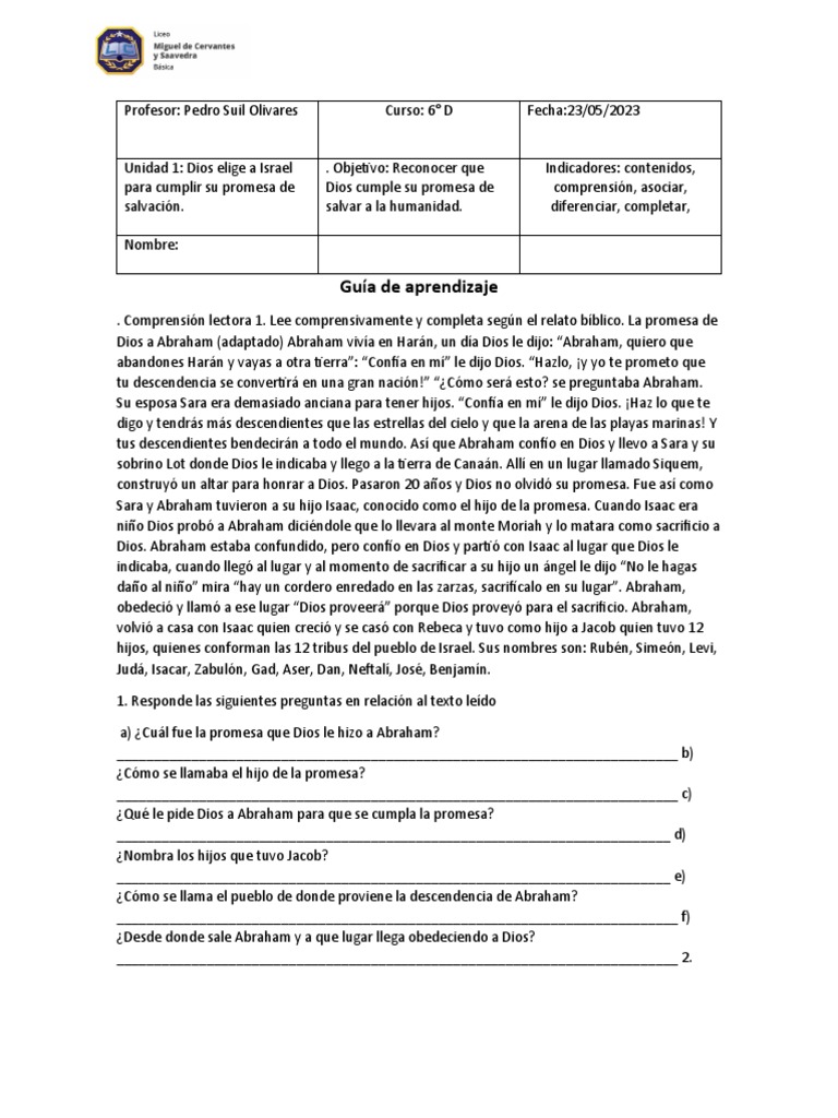 Guia de Comprension | PDF