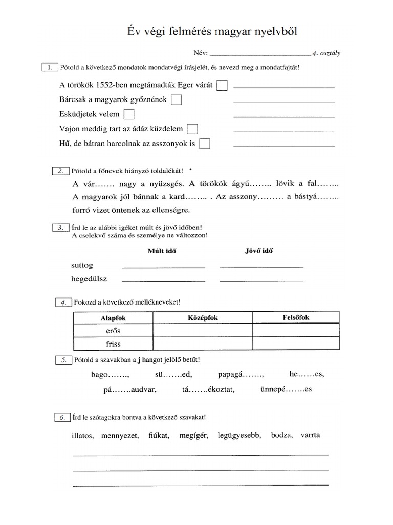 Magyar 4 Oszt | PDF