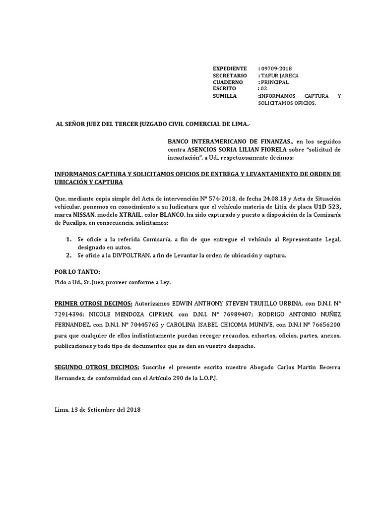 Solicitamos Levantamiento | PDF