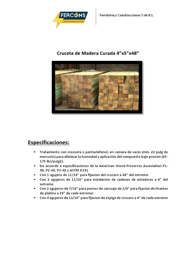 Cruceta de Madera Curada 4 | PDF