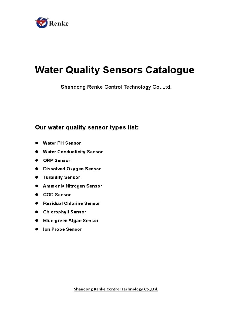 Renke Water Quality Sensor Catalogue | PDF