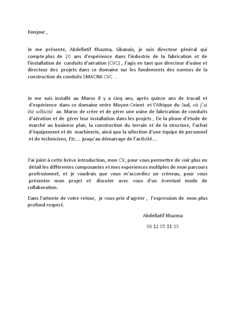 Lettre de Motivation (French) | PDF