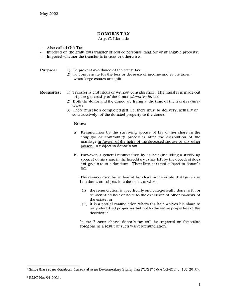 91-12 CPAR Donors Tax (Batch 91) - Handout | PDF | Preferred Stock | Stocks