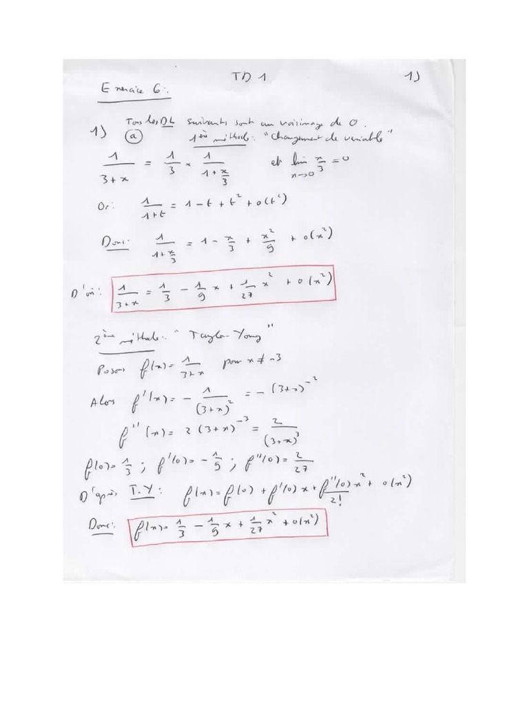 Analyse TD 1 Corrigé 4 | PDF