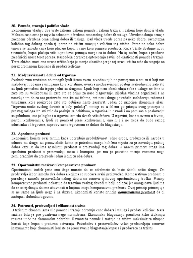 Makroekonomija KLK 2 I Ispitna Pitanja | PDF