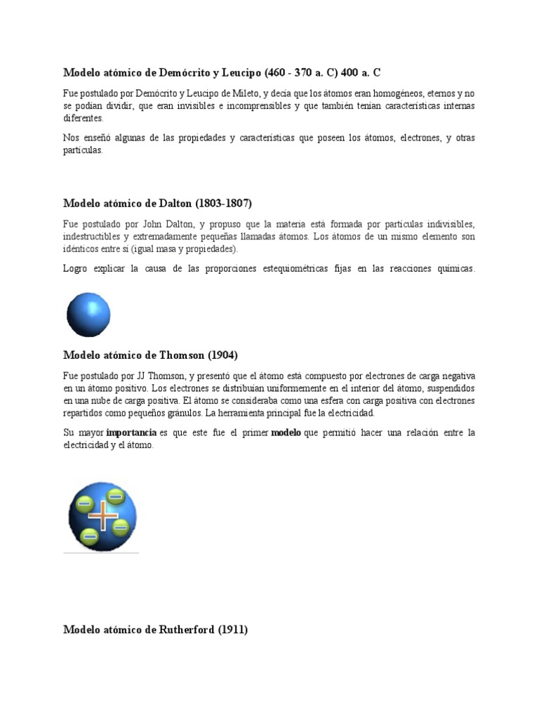Modelo Atómico de Demócrito y Leucipo | PDF | Átomos | Núcleo atómico Modelo Atómico de Demócrito y Leucipo | PDF | Átomos | Núcleo atómico