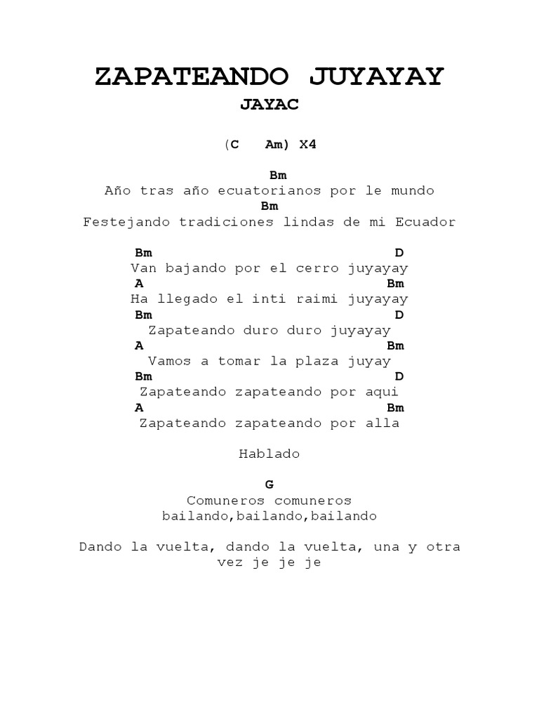 Zapateando Juyayay - Jayac (Acordes) | PDF