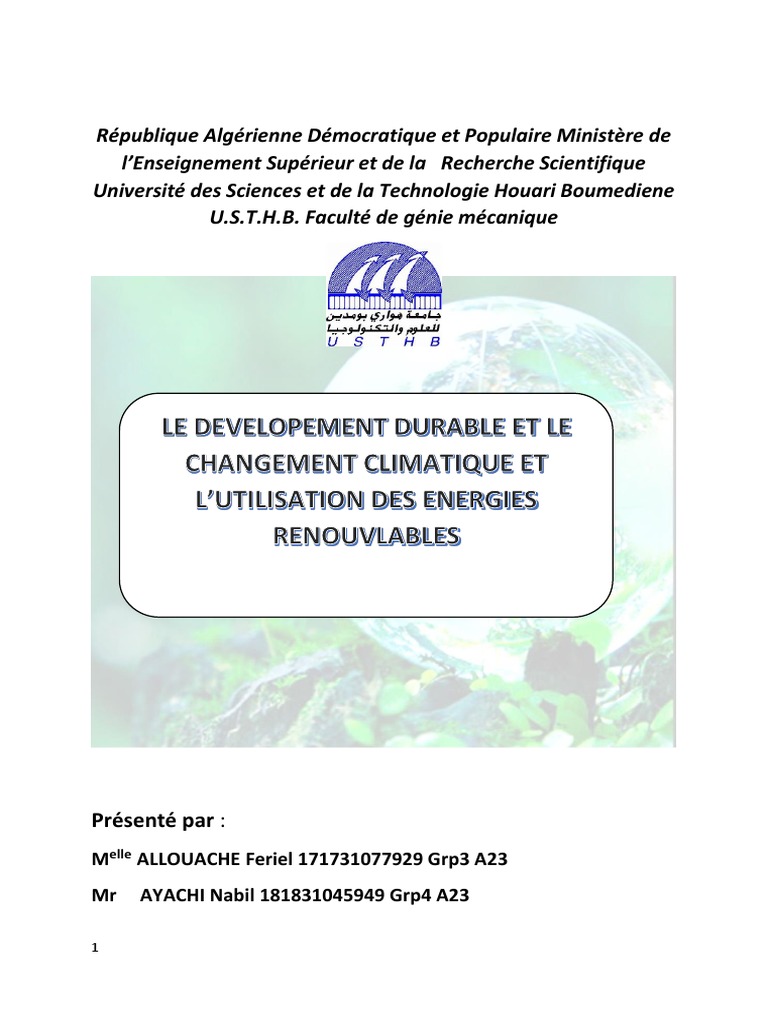 Projet Edd | PDF | Développement durable | Environnement naturel