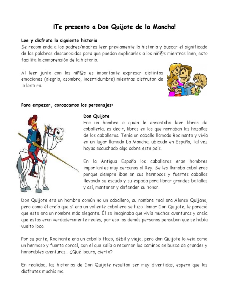Don Quijote Adaptado para Niños | PDF