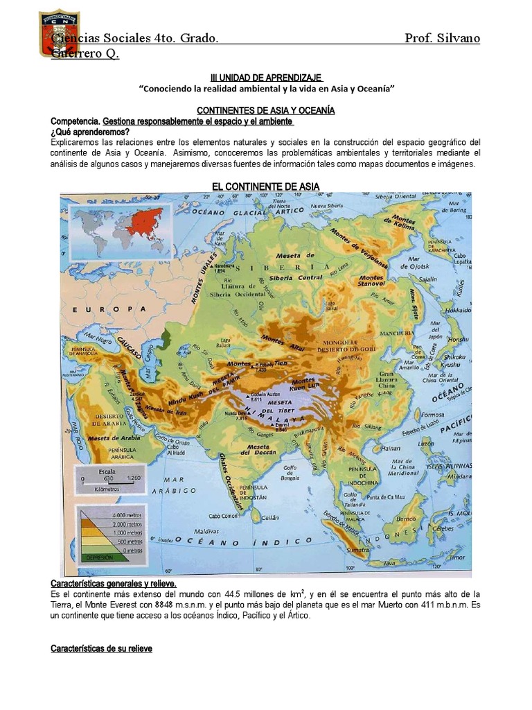 Relieve y recursos de Asia y Oceanía | PDF | Cuatro tigres asiáticos | Asia