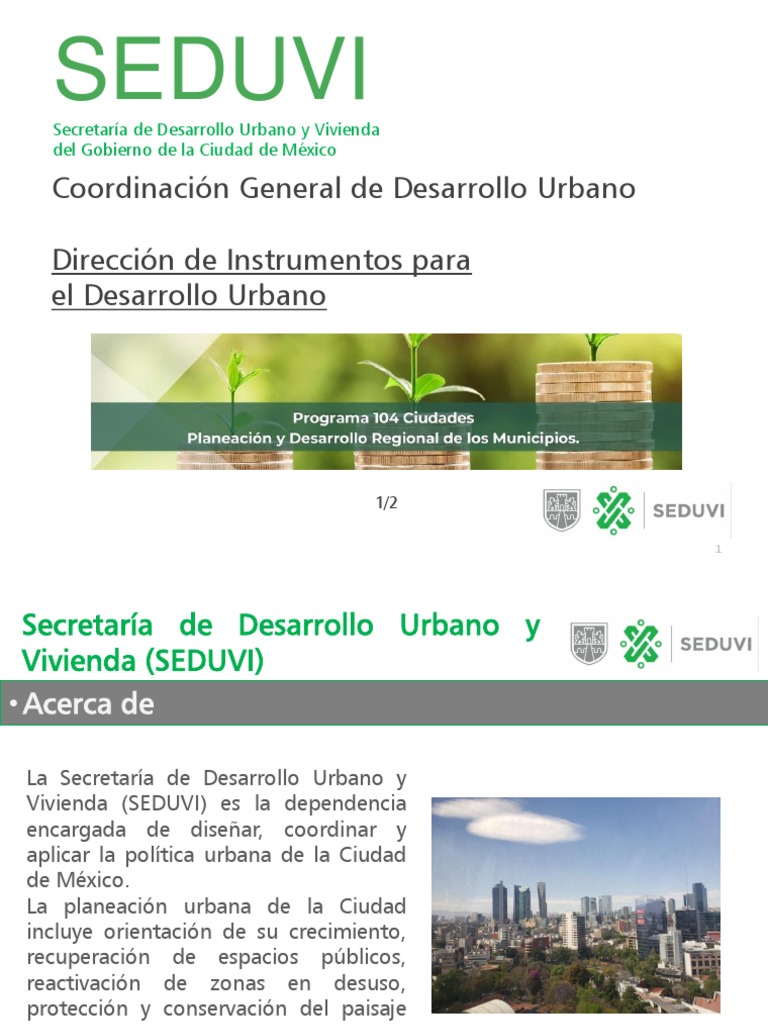 Presentación SEDUVI | PDF | Planificación urbana | Ciudad de México