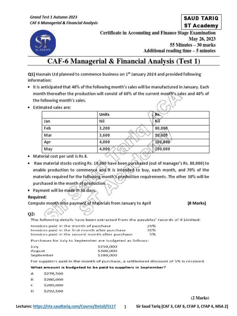 CAF 6 Managerial Analysis Test 1 | PDF | Brand | Marketing