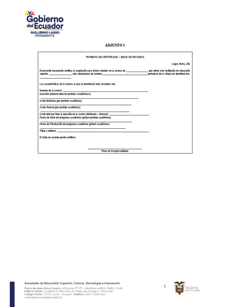 formato inicio de clases | PDF