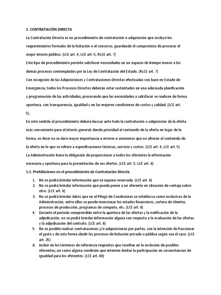 Contratación Directa | PDF