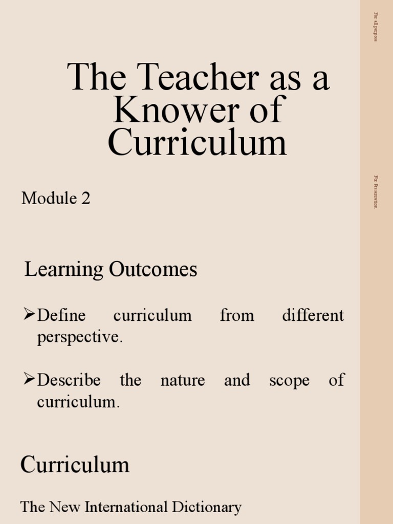 The Teacher and The Curriculum 1 | PDF
