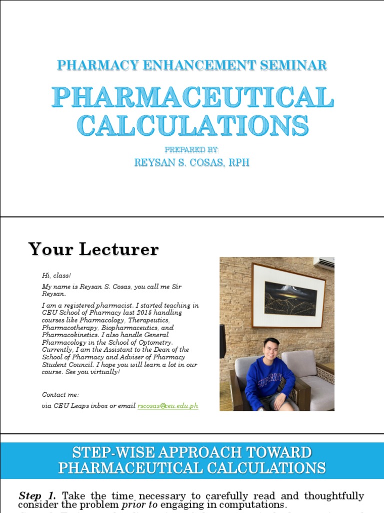 IPS1-Pcal&Technique Student | PDF | Dose (Biochemistry) | Chemistry