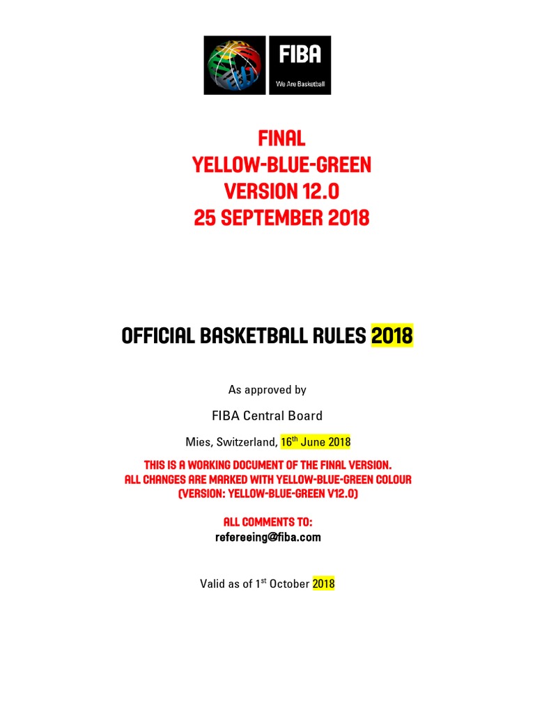 FIBA Basketball Court Dimensions 2018 | PDF | Ball Games | Sports