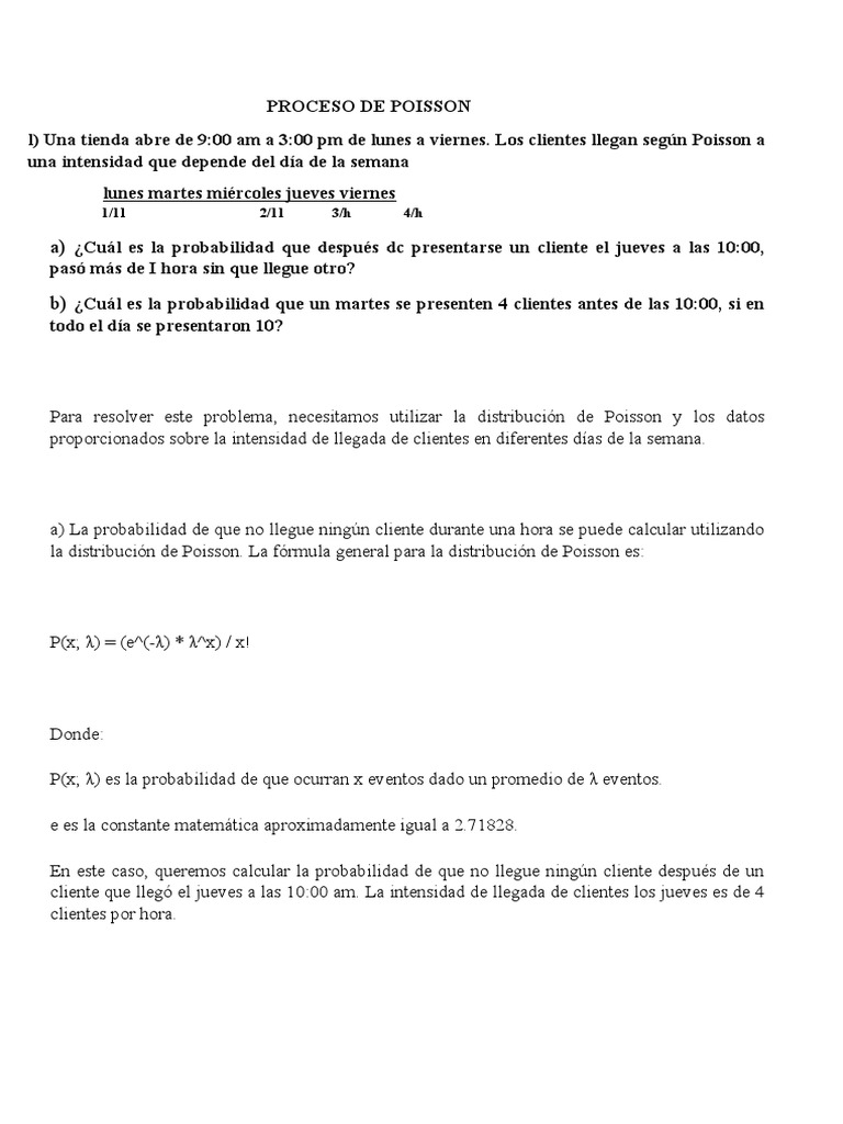7.2 Prob. Proceso de POISSON | PDF | Distribución de veneno | Enseñanza de matemática