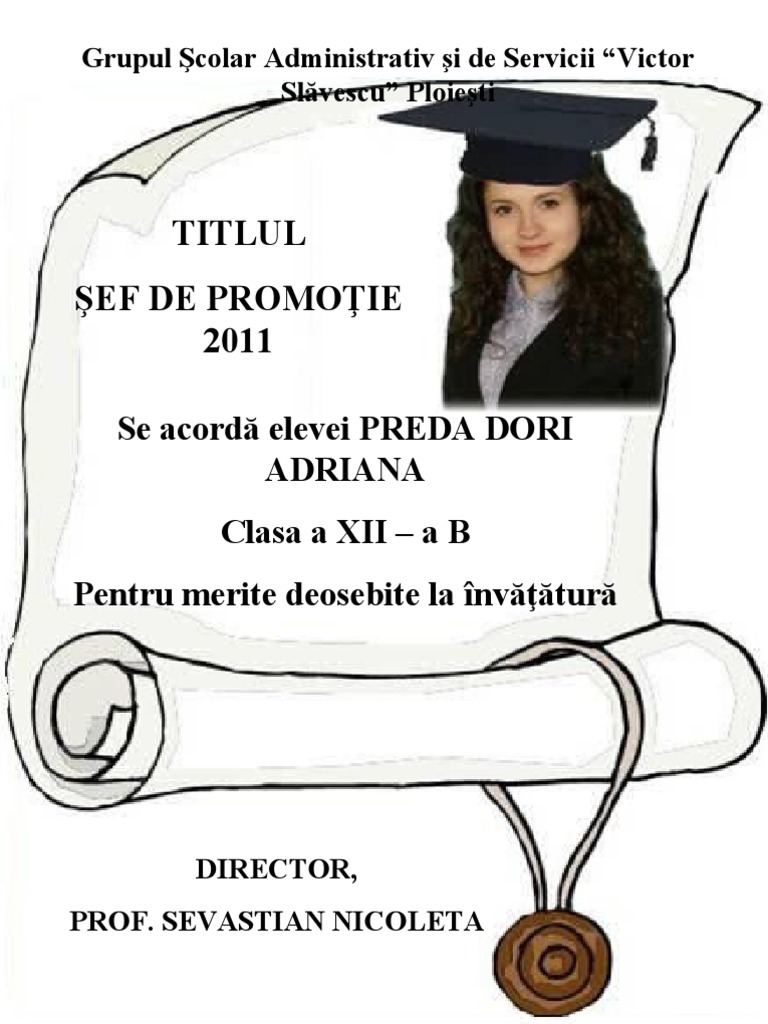 Diploma Sef de Promotie | PDF