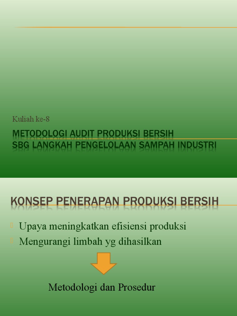Metodologi Audit Produksi Bersih | PDF