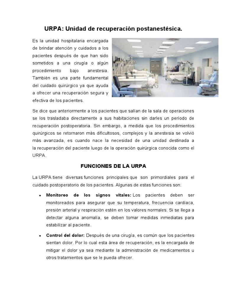 URPA | PDF | Cirugía | Anestesia