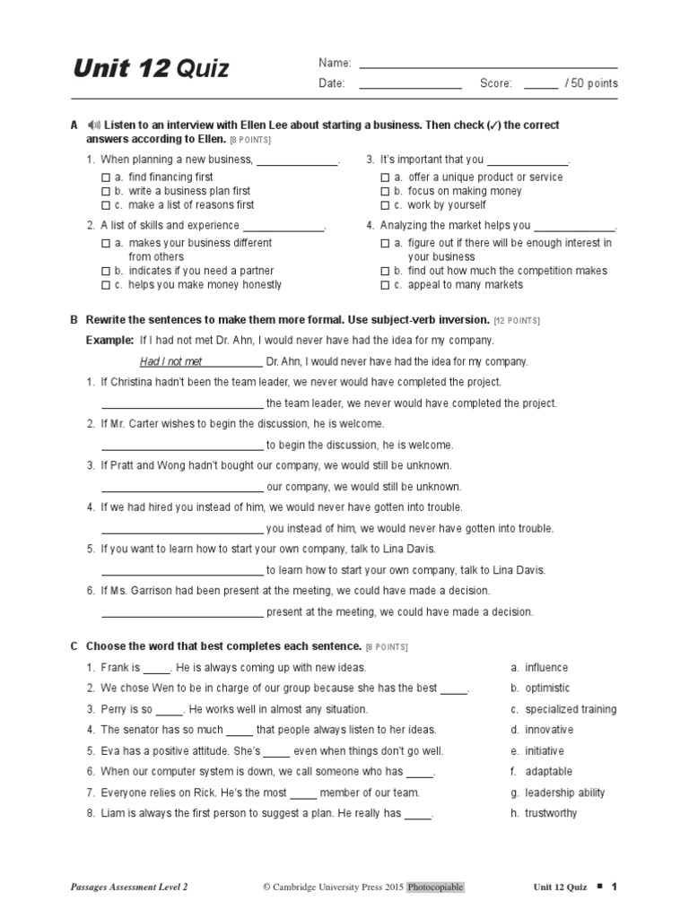 PAS3e L2 WQ U12 | PDF | Freelancer | Employment