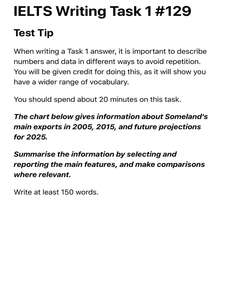 Preparation For IELTS Exam - IELTS Writing Task 1 #129 | PDF