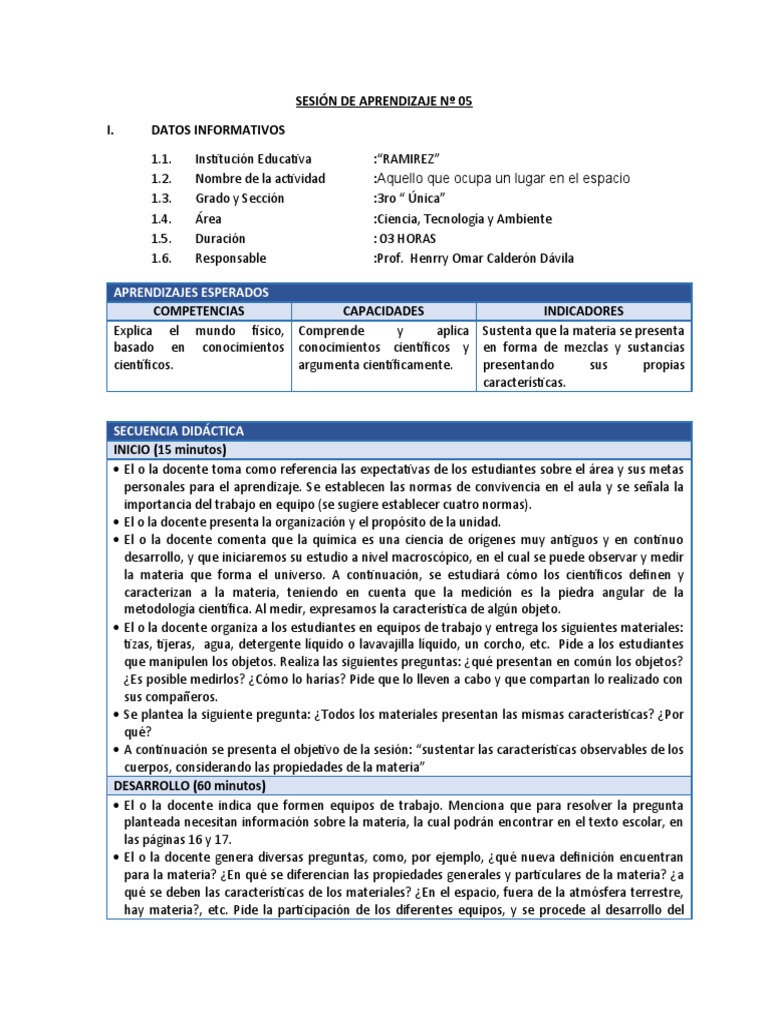 Sesión de Aprendizaje #05 | PDF | Volumen | Importar