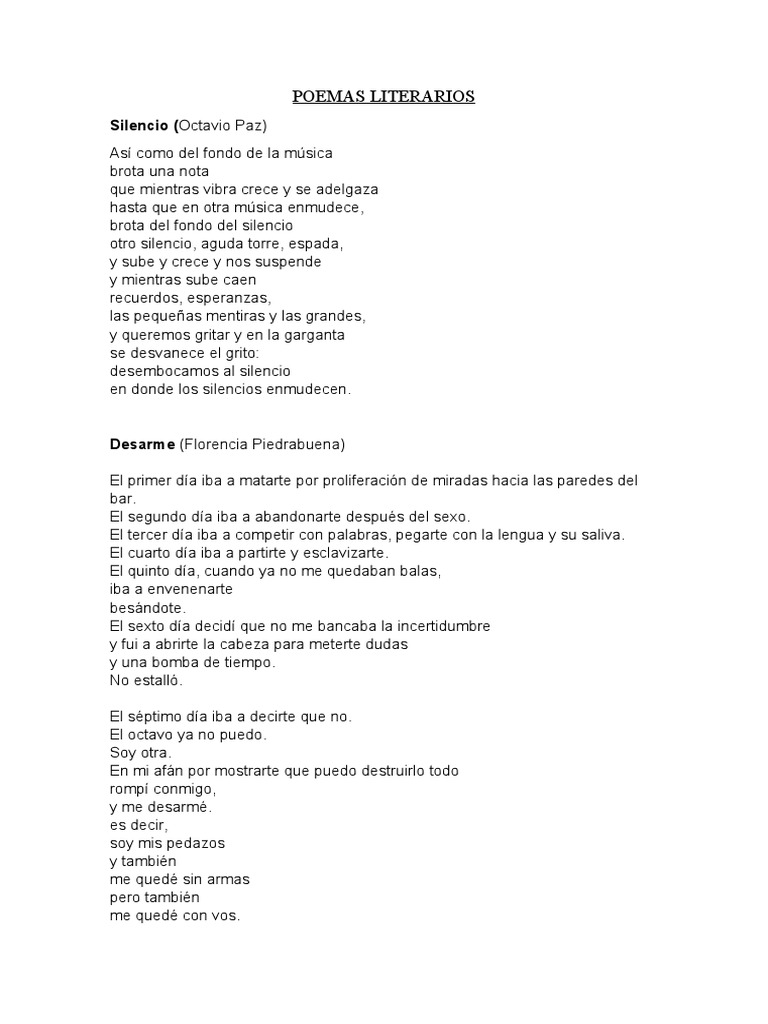 Poemas Literarios | PDF