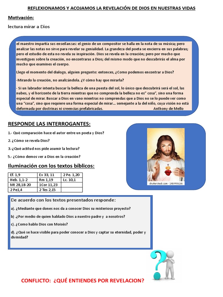 Reflexionamos y Acojamos La Revelación de Dios en Nuestras Vidas 1sec | PDF | Revelación ...