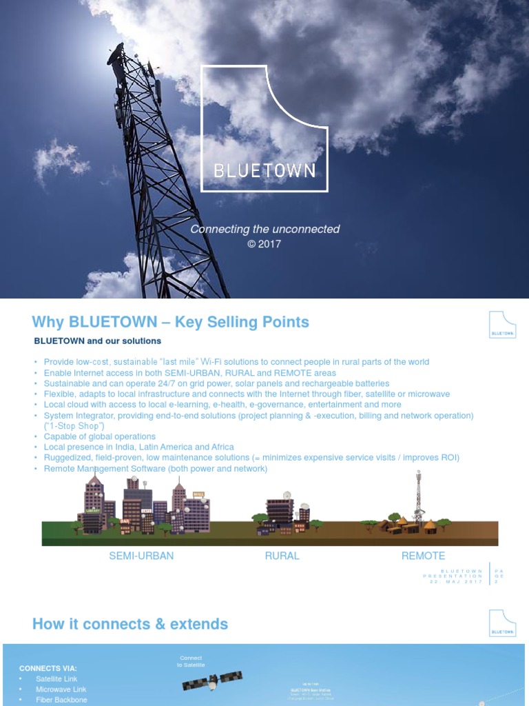 BLUETOWN - Partner Presentation 2017 | PDF | Internet | Wi Fi