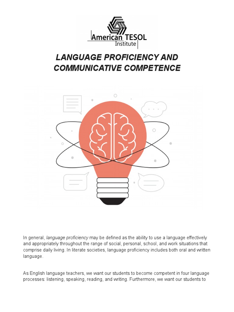 Language Proficiency and Communicative Competence | PDF | Systems ...