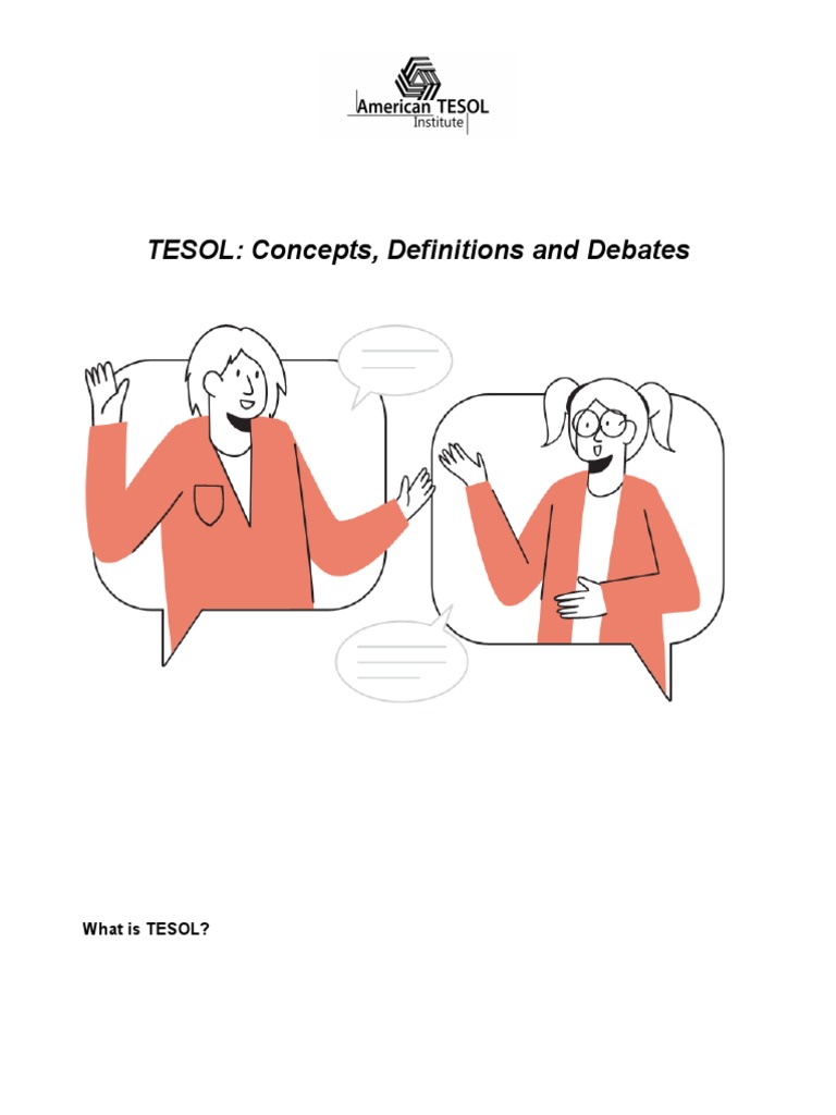 TESOL - Concepts, Definitions and Debates | PDF