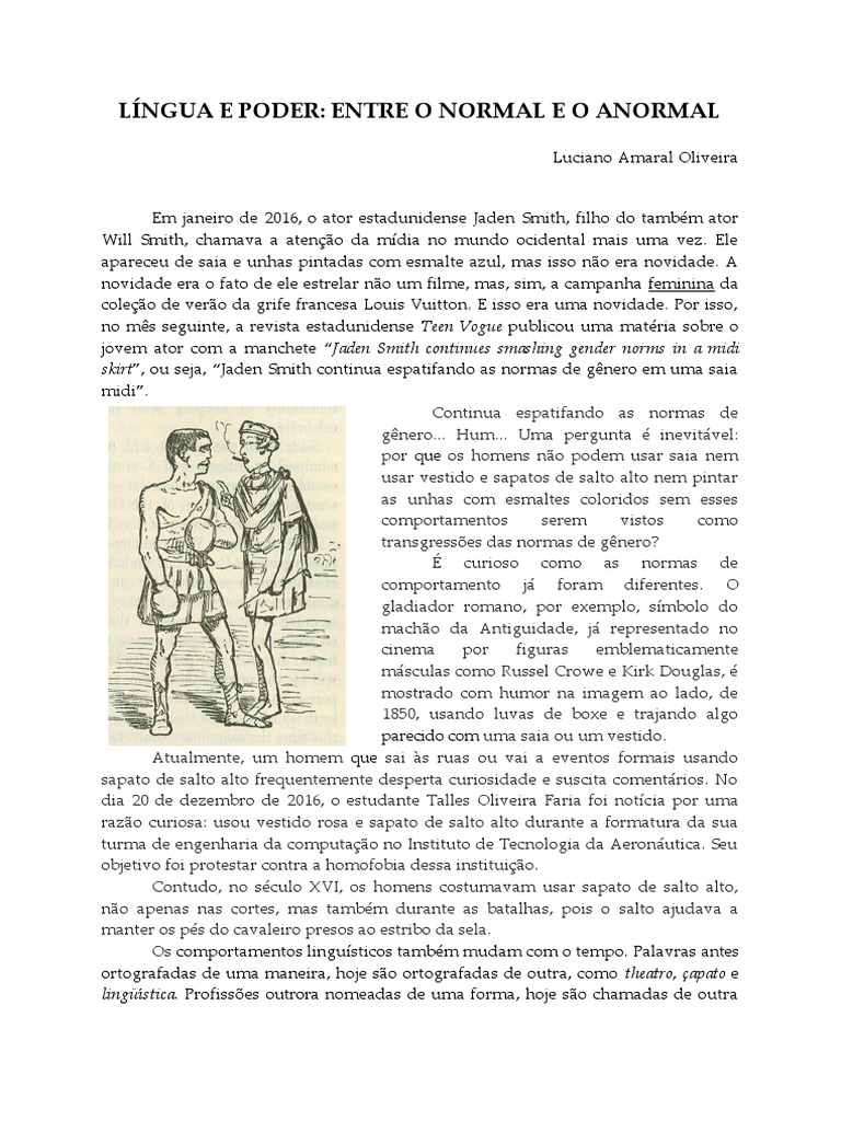 Língua e Poder - Entre o Normal e o Anormal | PDF | Gramática | Linguística