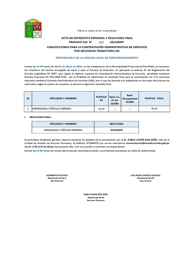 Cas 027 Acta Final | PDF | Gobierno