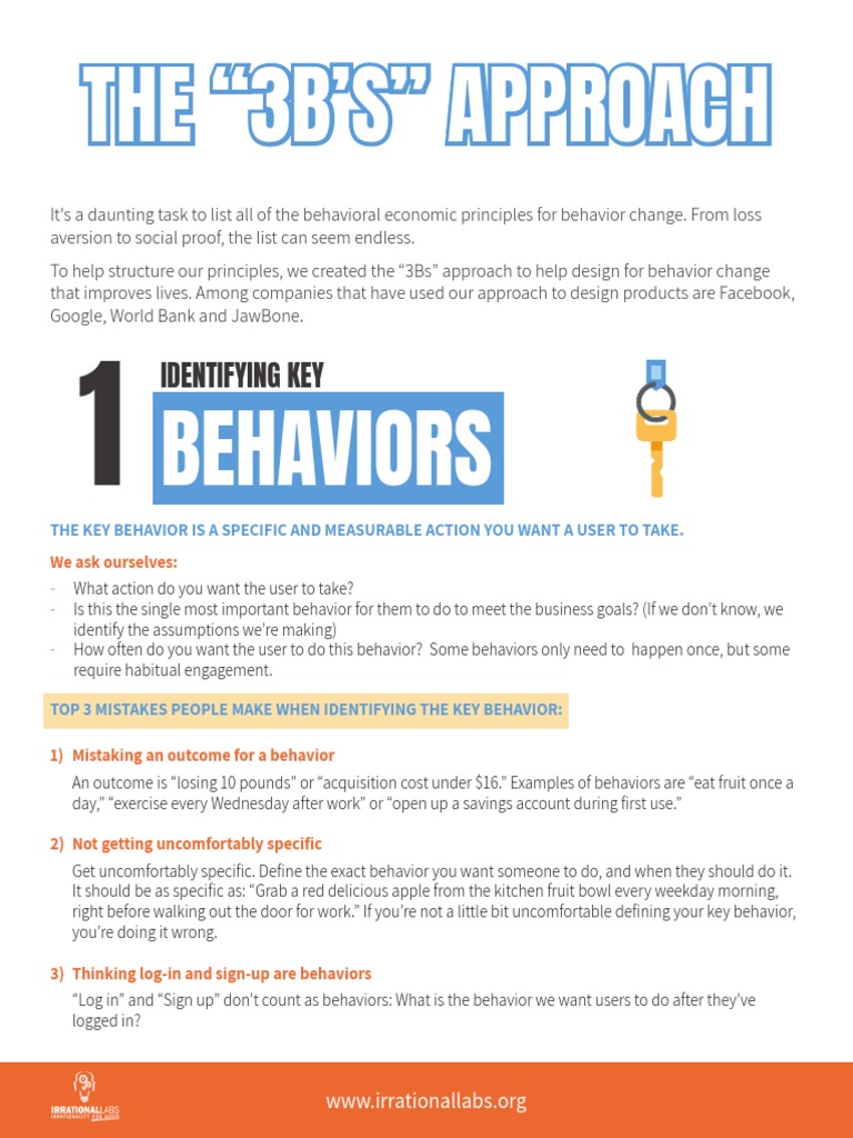 Irrational Labs The "3Bs" Approach | Download Free PDF | Behavior | Login