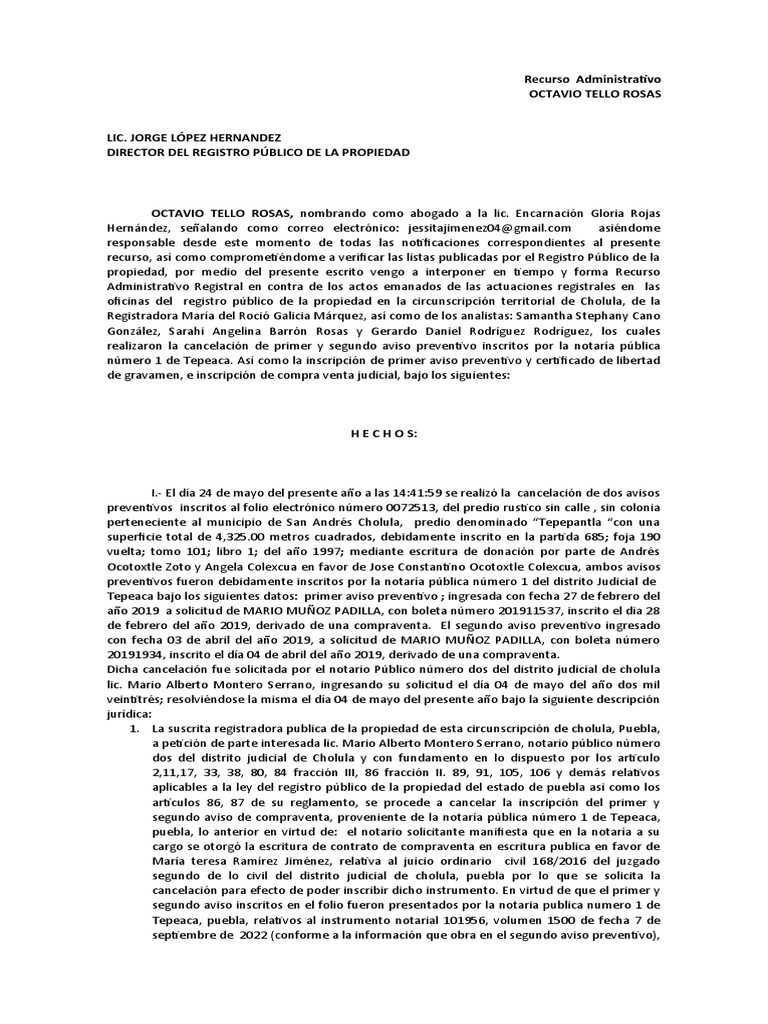 Recurso Administrativo | PDF | Justicia | Crimen y violencia