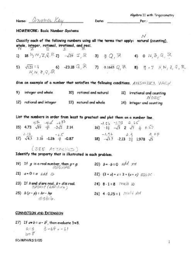 Basic Number System Answer Key | PDF