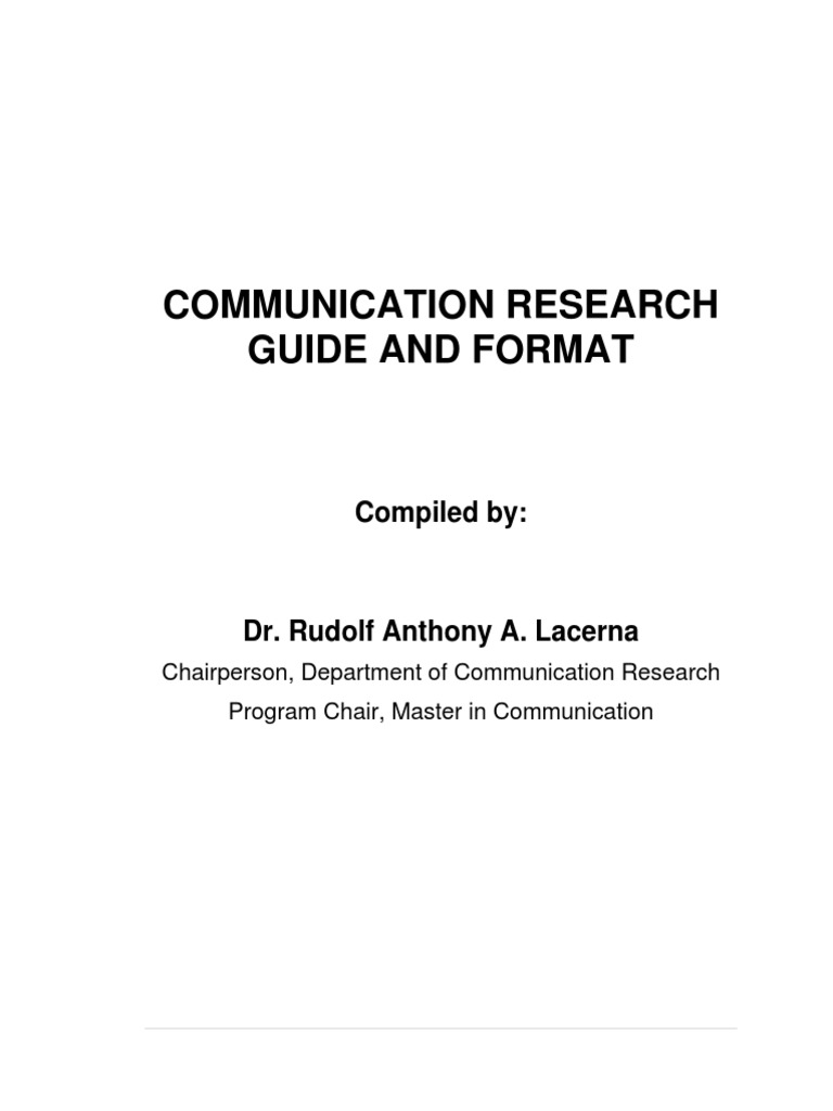 Communication Research Guide and Format | PDF | Conceptual Model | Thesis