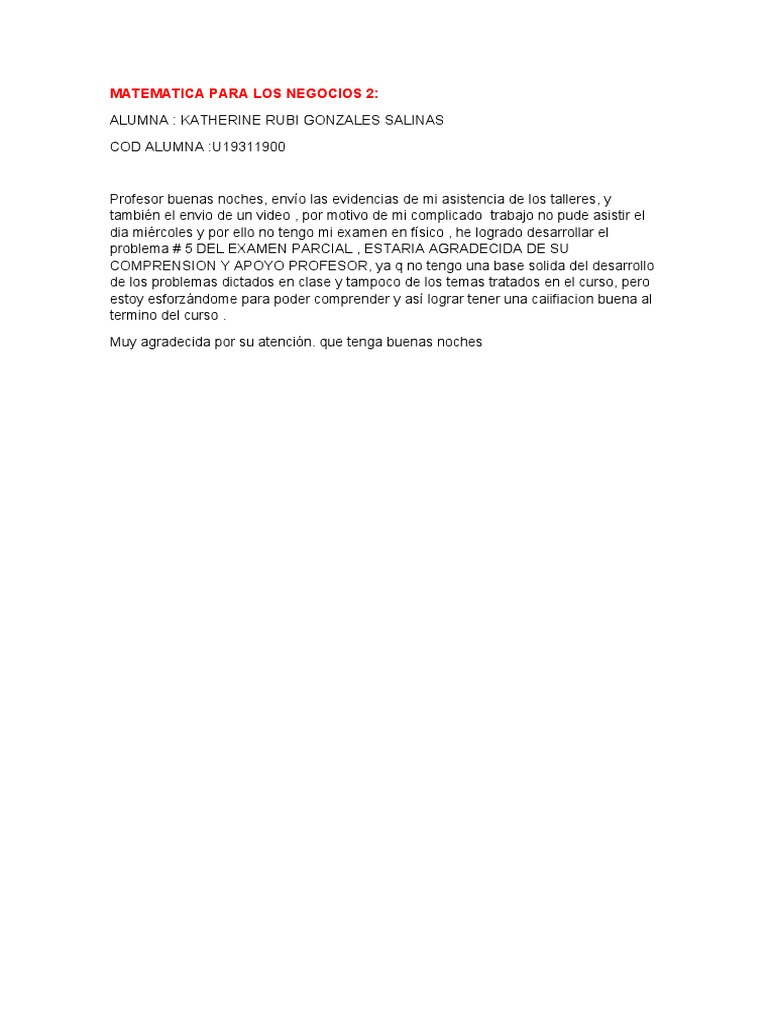 Evidencias de asistencia de Rubi Gonzales | PDF