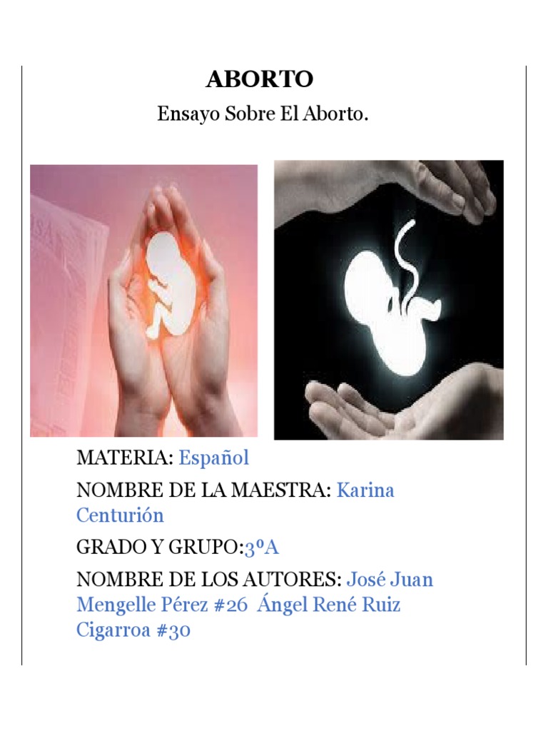 Aborto Ensayo | Descargar gratis PDF | Aborto | El embarazo